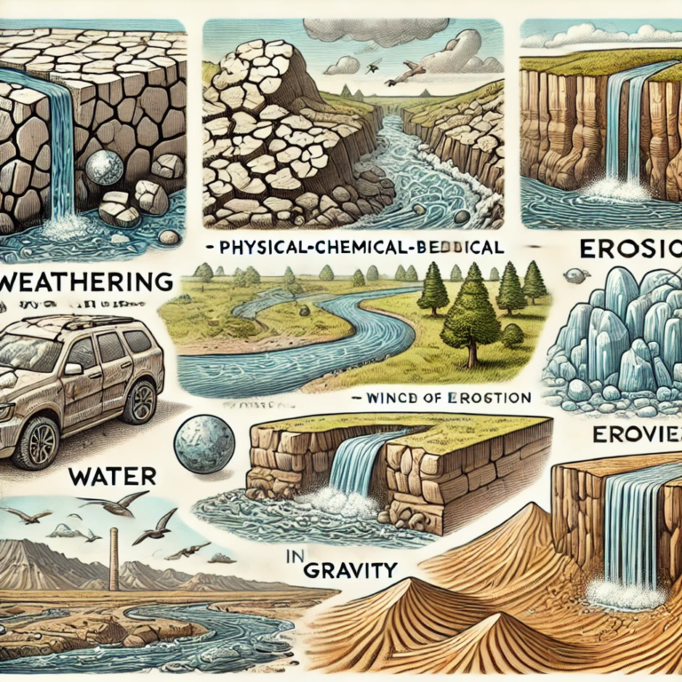 Explain the concept of weathering and erosion in geography - Learnexams