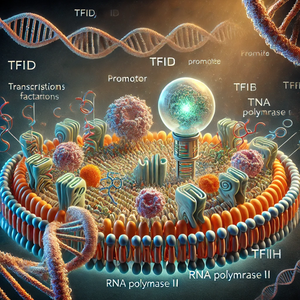 In eukaryotic cells, transcription cannot begin until (A) the two DNA ...