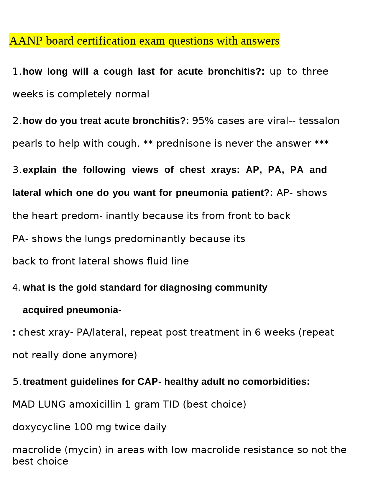 AANP board certification exam questions with answers