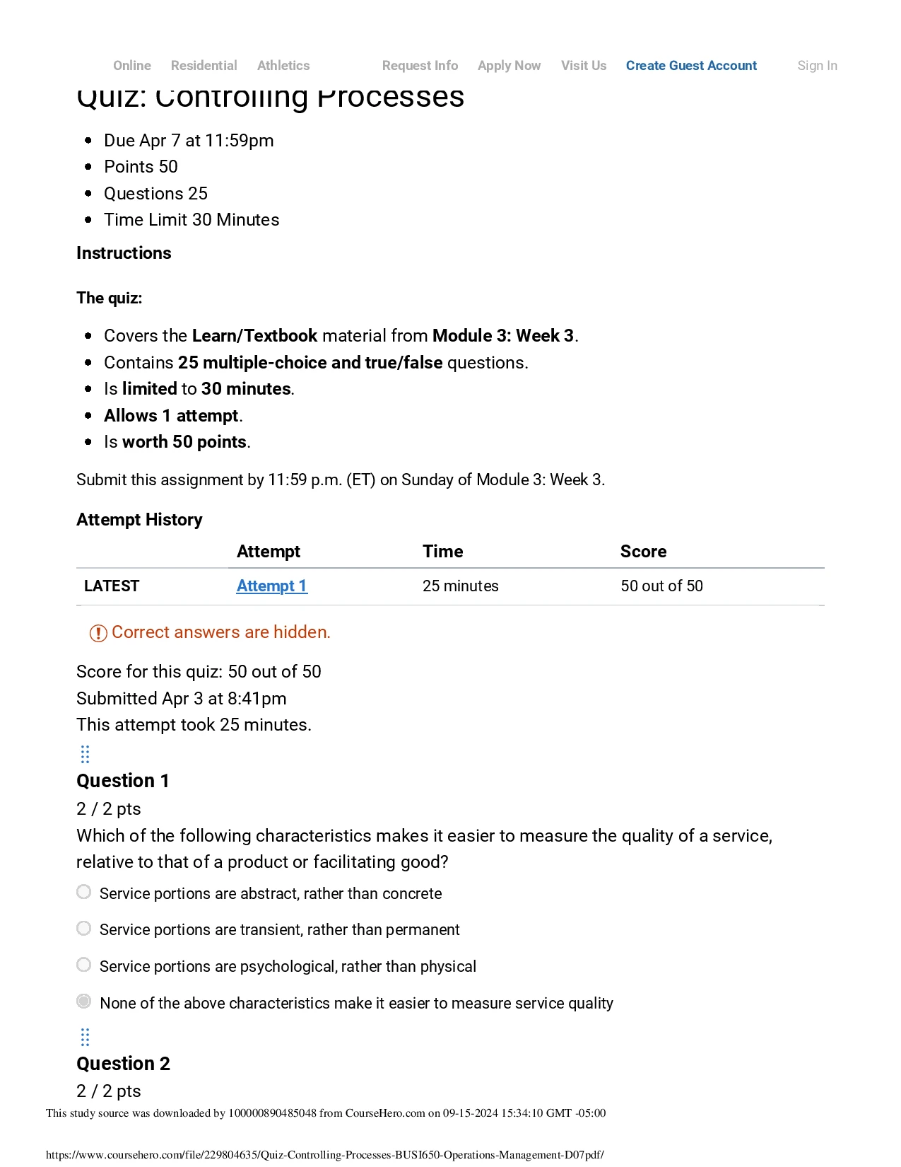 Quiz: Controlling Processes