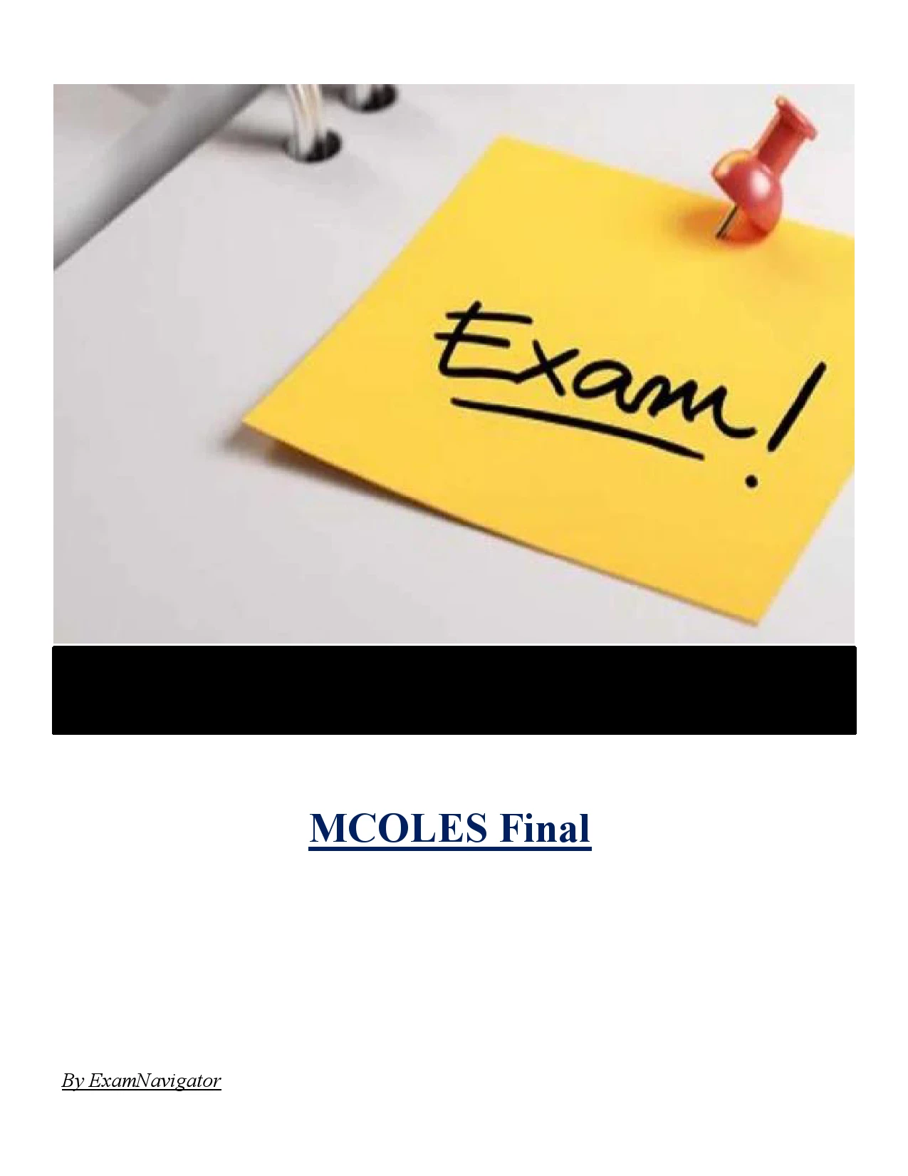 MCOLES Final Latest Update
