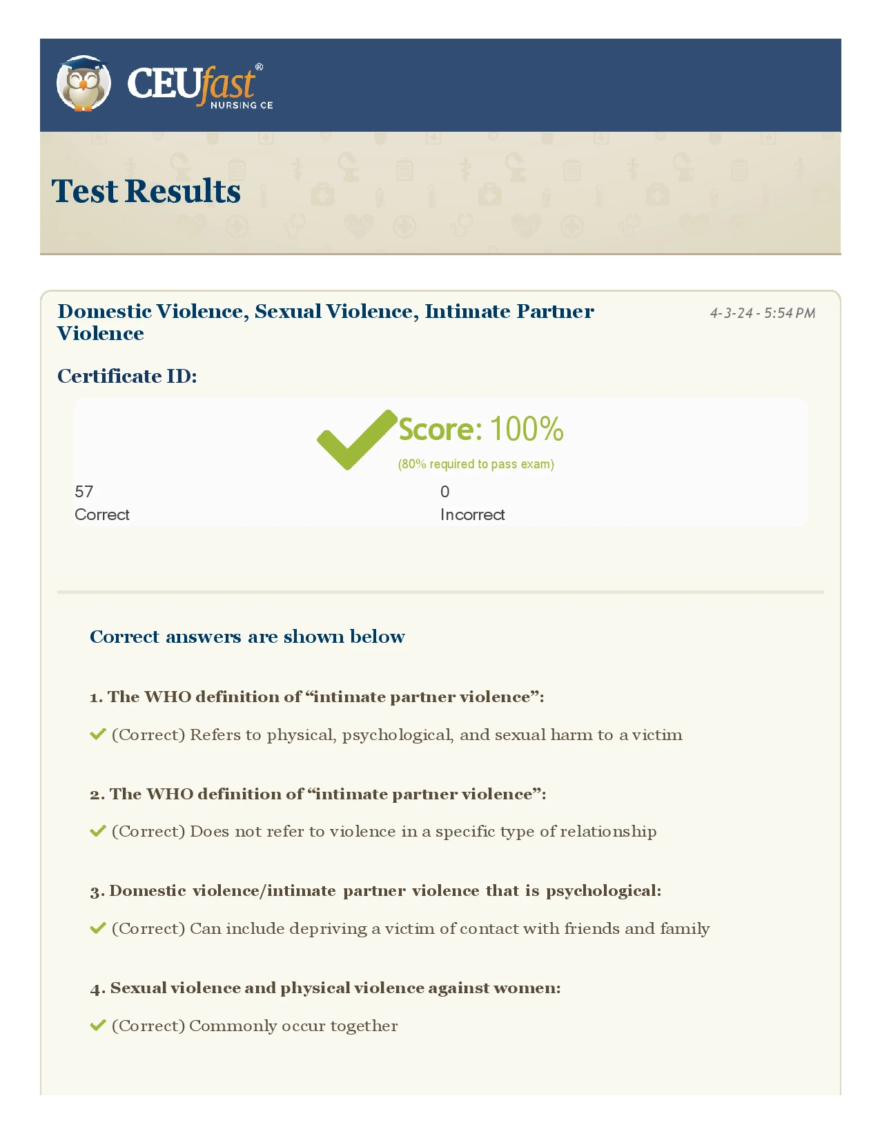 Domestic Violence, Sexual Violence, Intimate Partner Violence