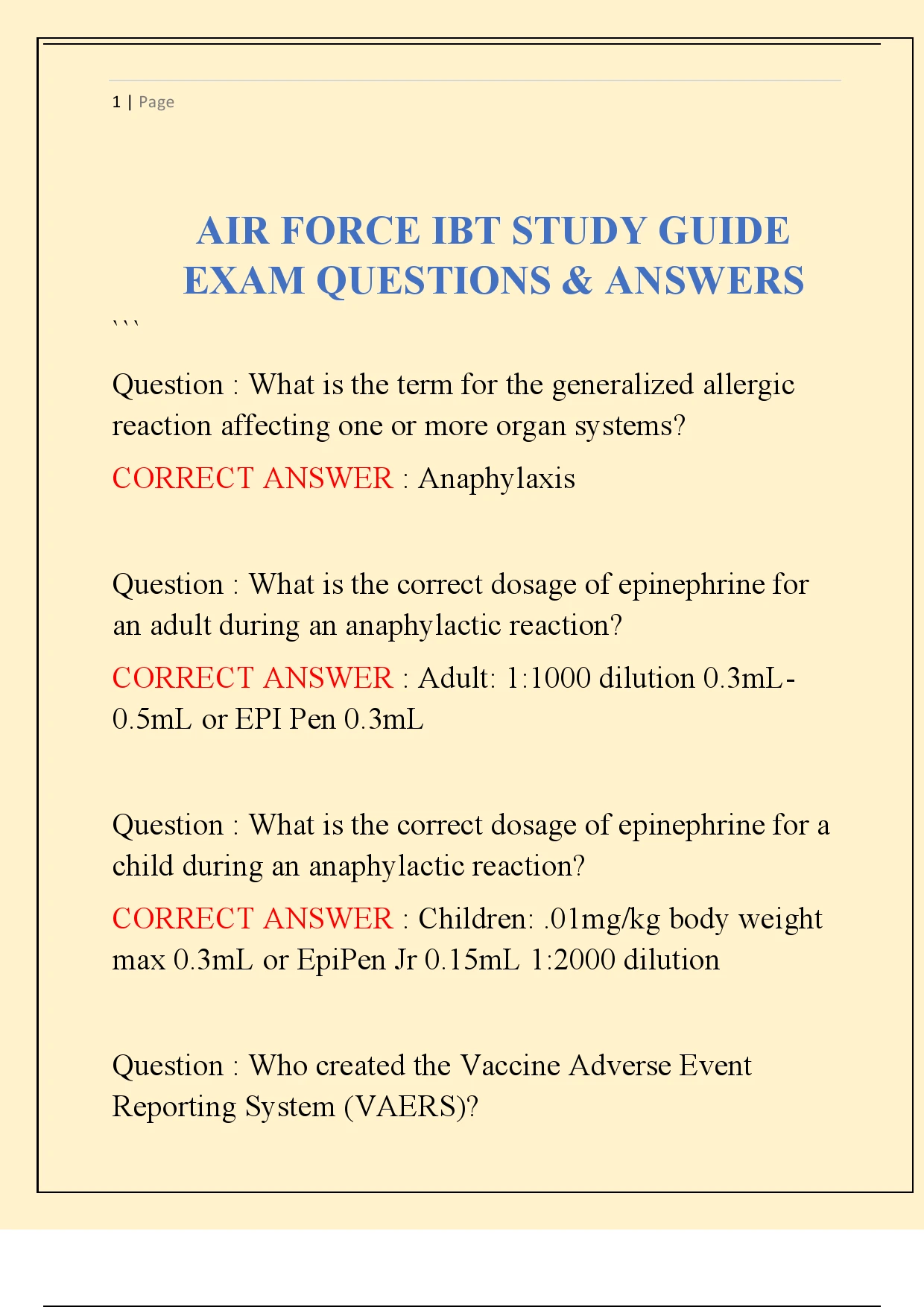 AIR FORCE IBT STUDY GUIDE EXAM QUESTIONS & ANSWERS