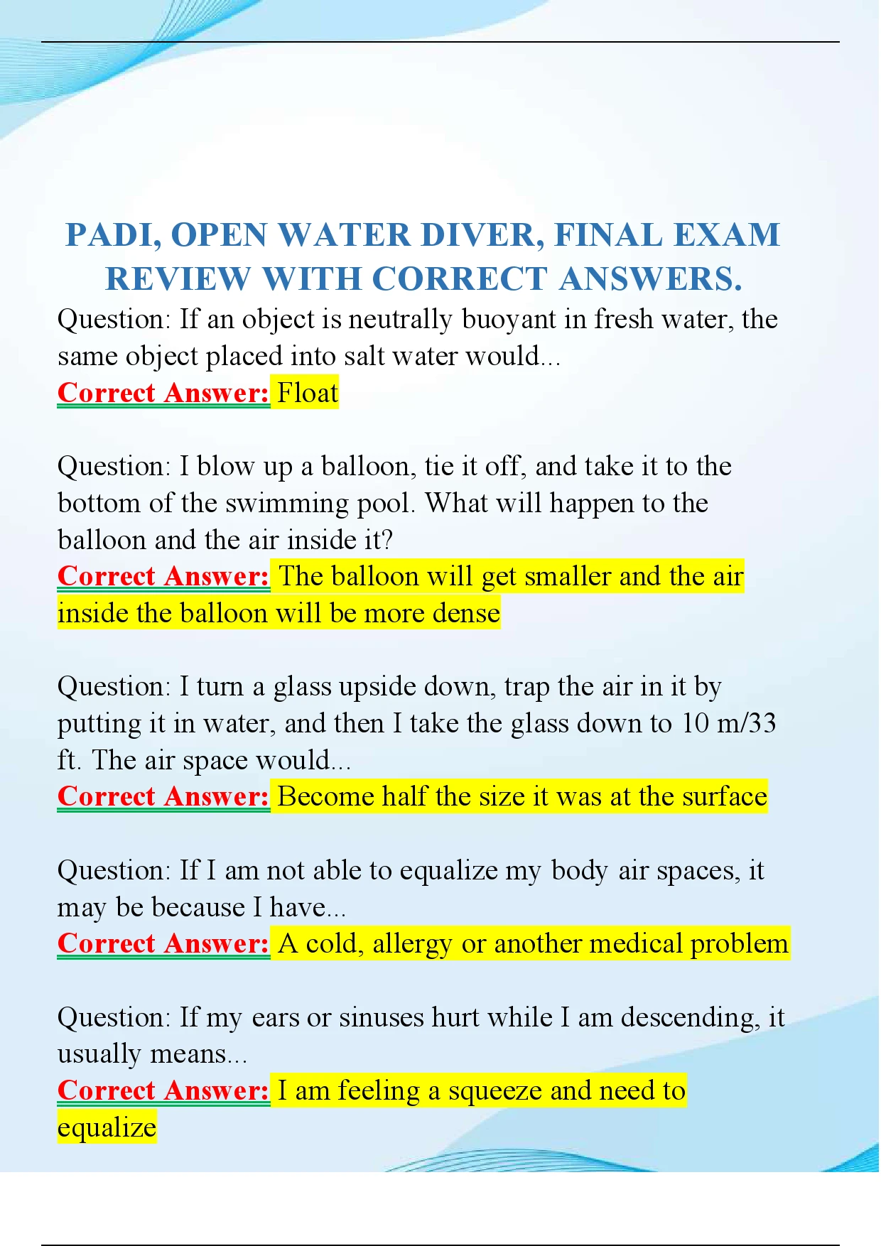 UTAH MASTER ESTHETICIAN WRITTEN EXAM QUESTIONS AND ANSWERS