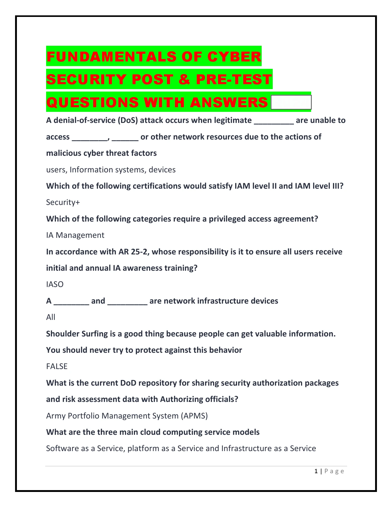 CPR/RQI QUESTIONS WITH 100% CORRECT & VERIFIED ANSWERS
